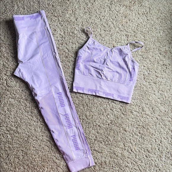 Puma | Pants & Jumpsuits | Puma Lavender Workout Set | Poshmark